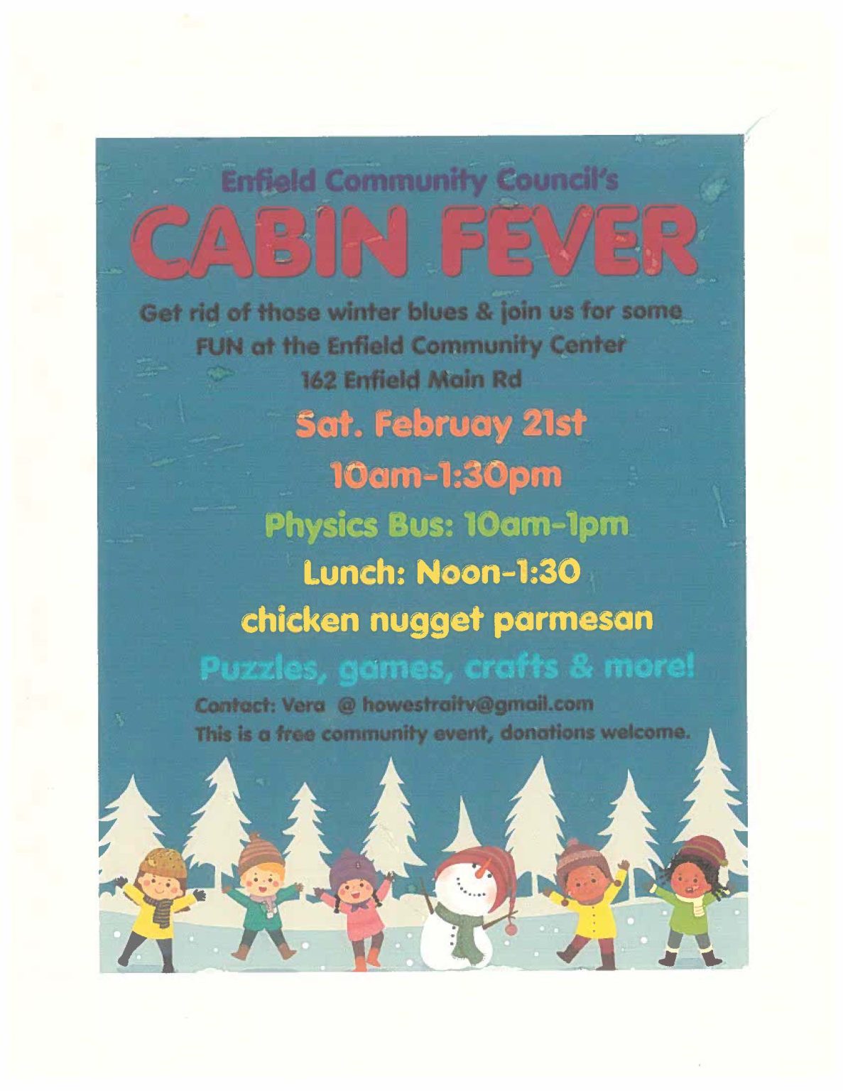 Enfield Community Council – Cabin Fever Event, February 21, 2026 ...